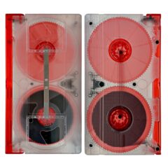 Clear VHS Shell w/Transparent Red Dust Cover & Spools and T-130 Tape ...